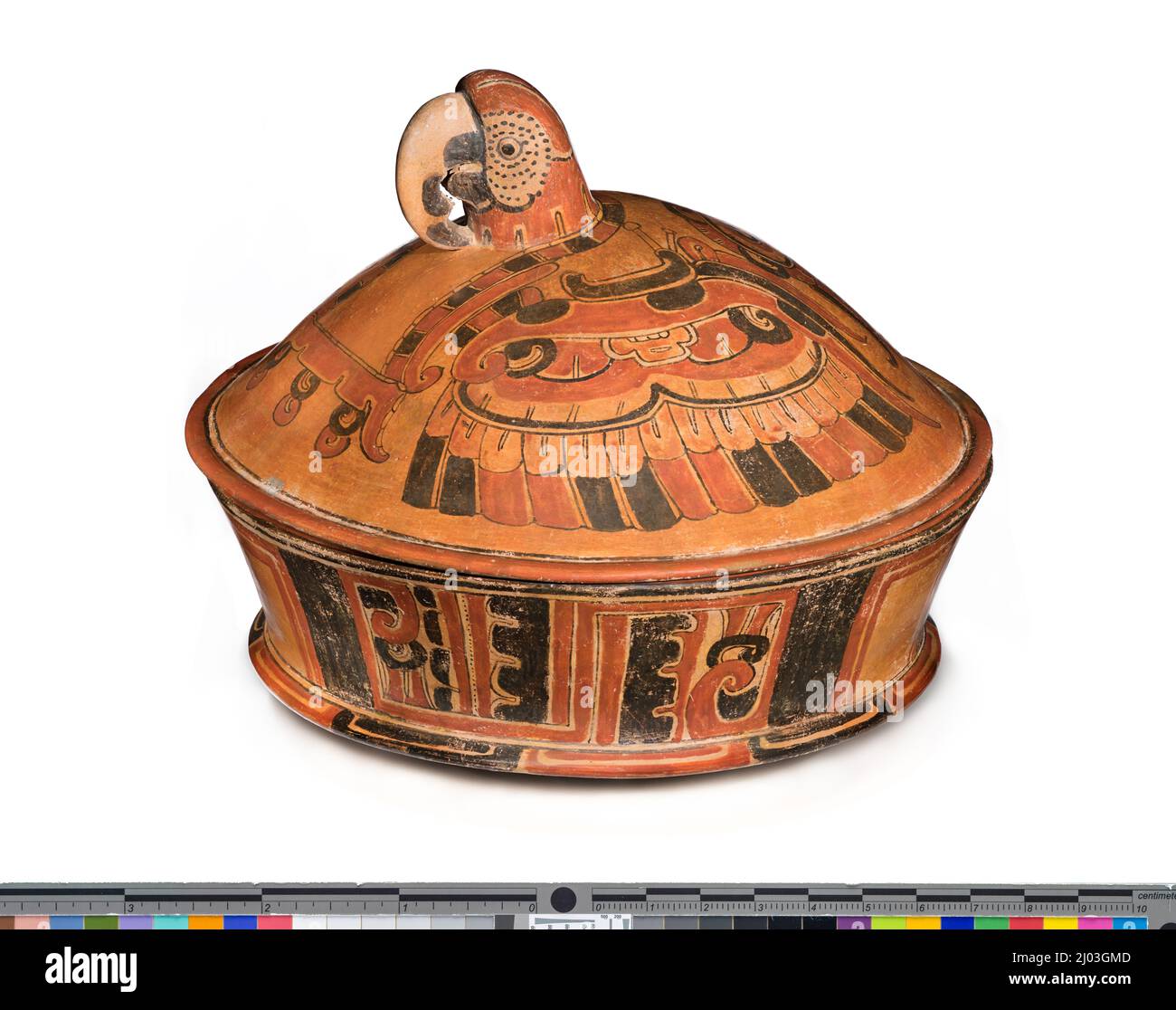 Lidded Vessel with Modeled Macaw. Guatemala or Mexico, Petén or ...