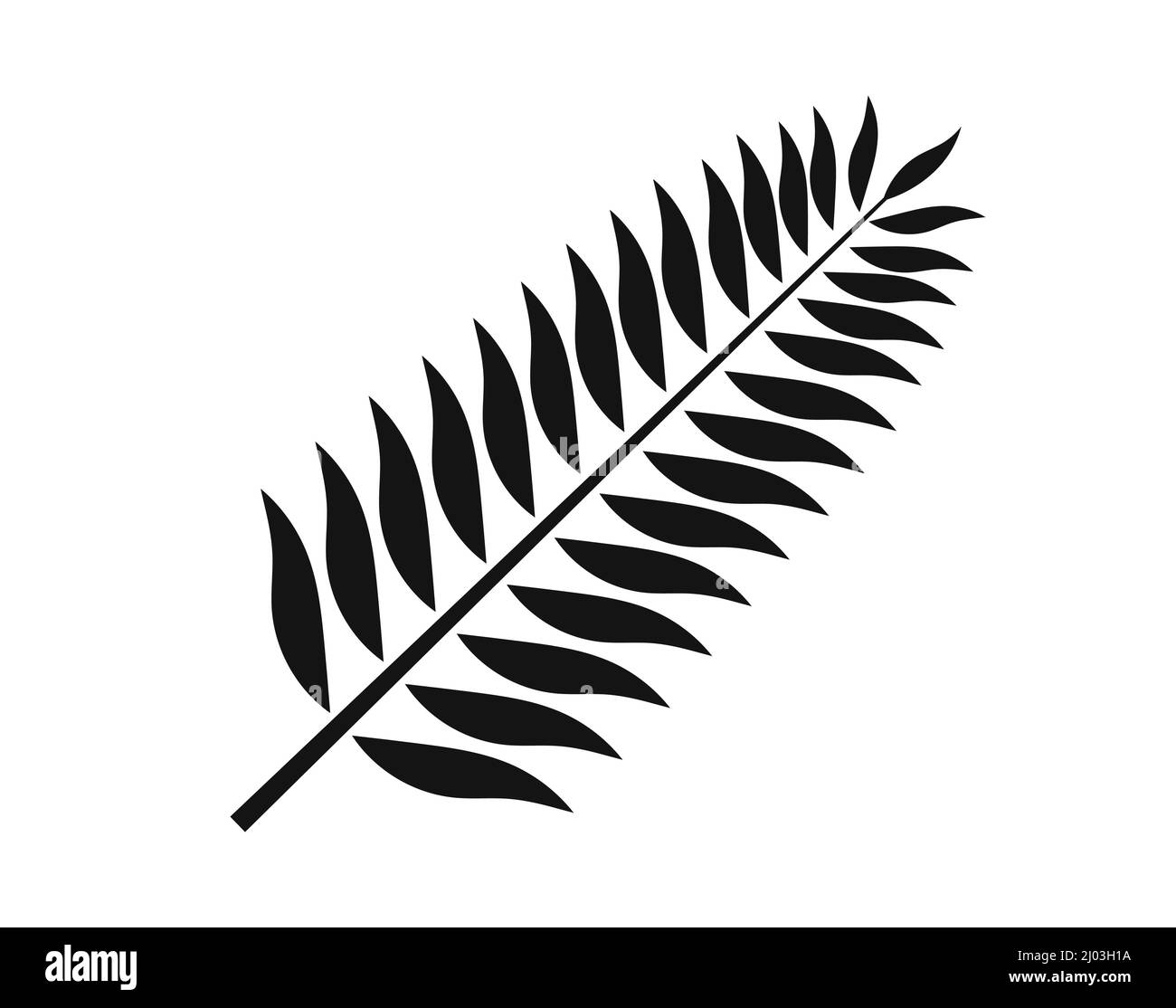 Fern or palm leaf black icon. Vector illustration Stock Vector Image ...