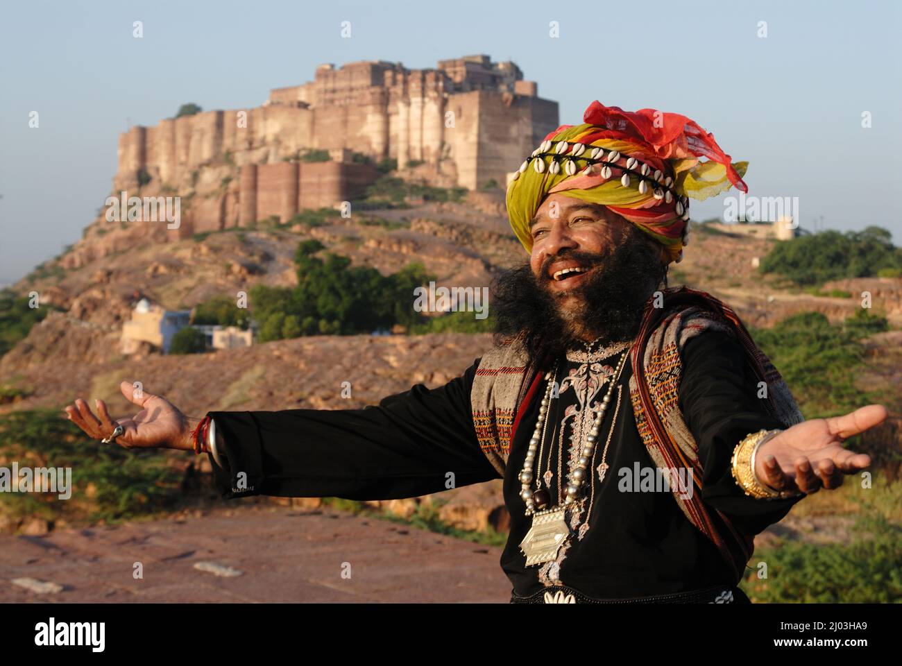 Jodhpur; Rajasthan; India; Asia; Oct, 07, 2006 - Rajasthani rajput man ...