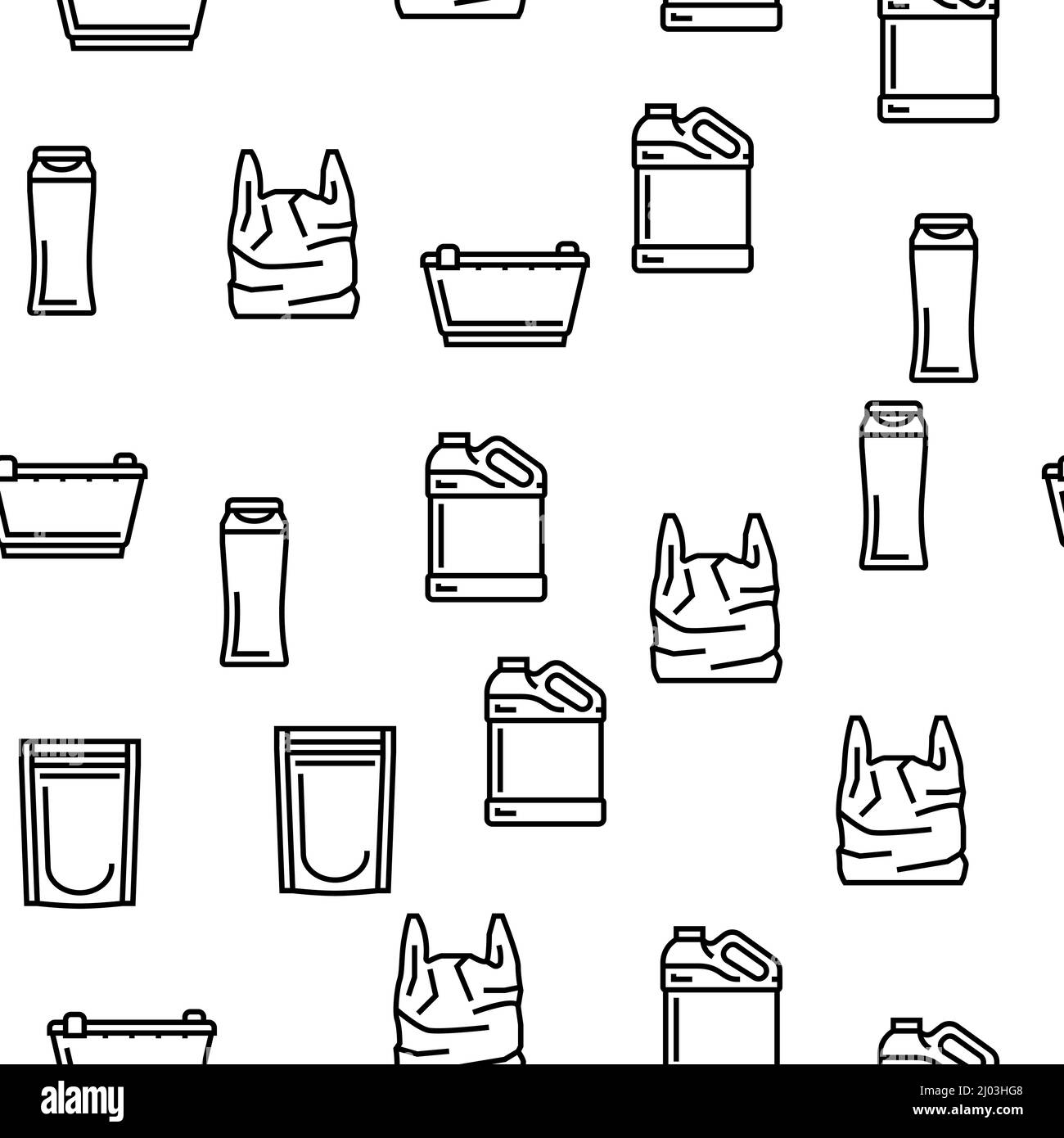 Plastic Accessories And Utensil Vector Seamless Pattern Stock Vector ...