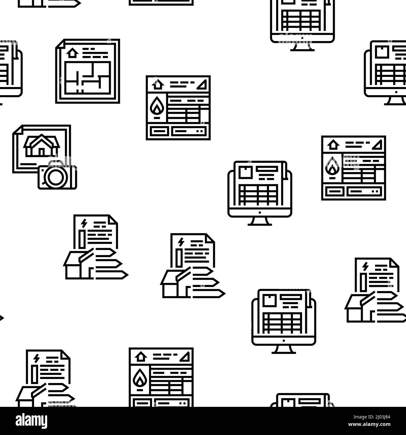 Inventory Analytics And Report Vector Seamless Pattern Stock Vector ...