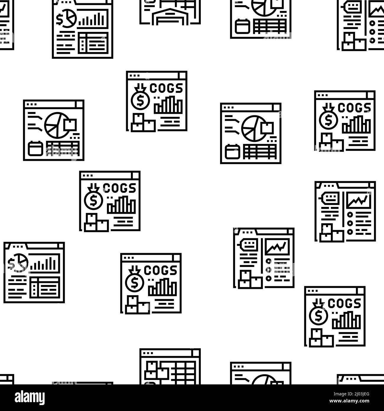 Inventory Analytics And Report Vector Seamless Pattern Stock Vector ...
