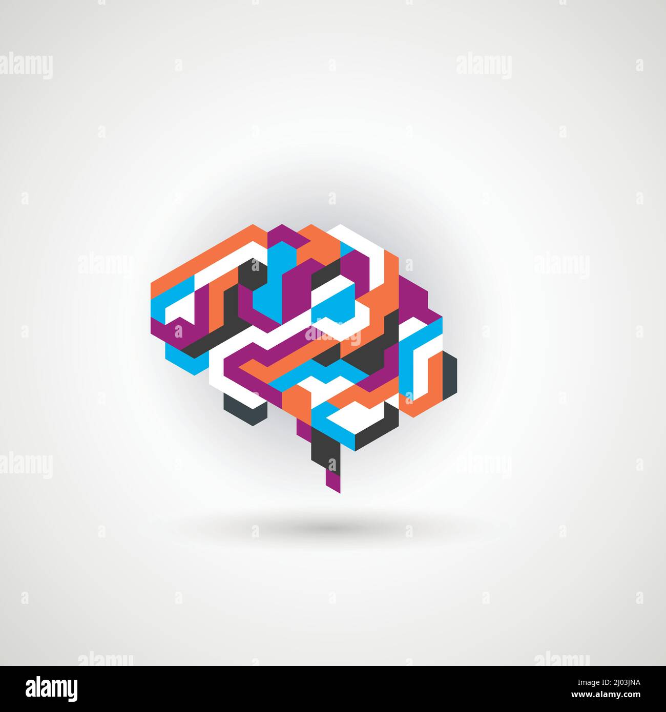 Creative abstract human brain. Color shapes thoughts. Vector background ...