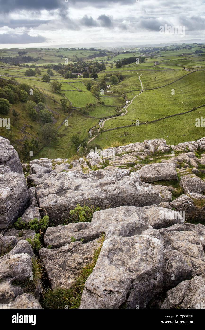 Limestone pavement at Malham Cove, Malham, Yorkshire Dales, England, UK ...