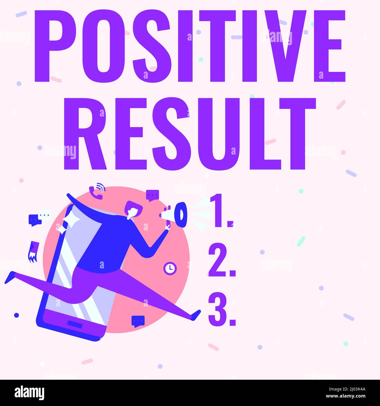 Text caption presenting Positive Result. Conceptual photo shows that a ...