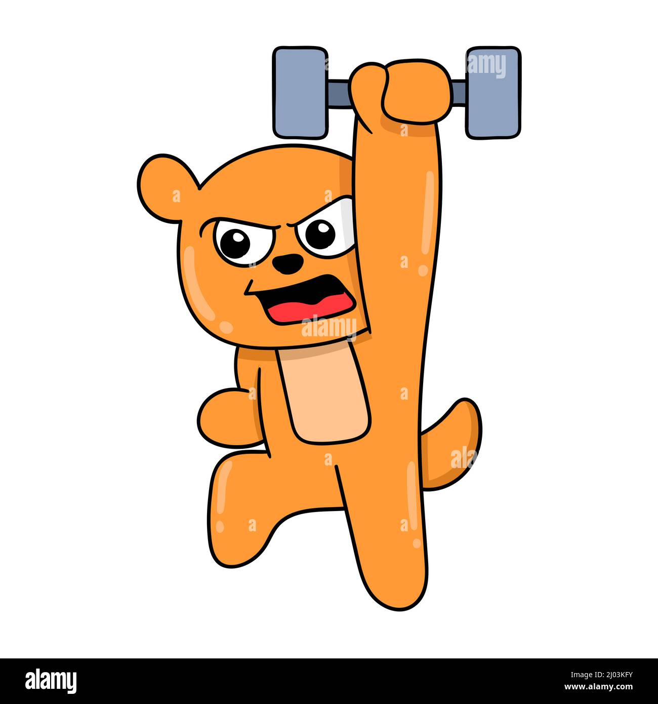teddy bear people excitedly lifting barbell Stock Vector Image & Art ...
