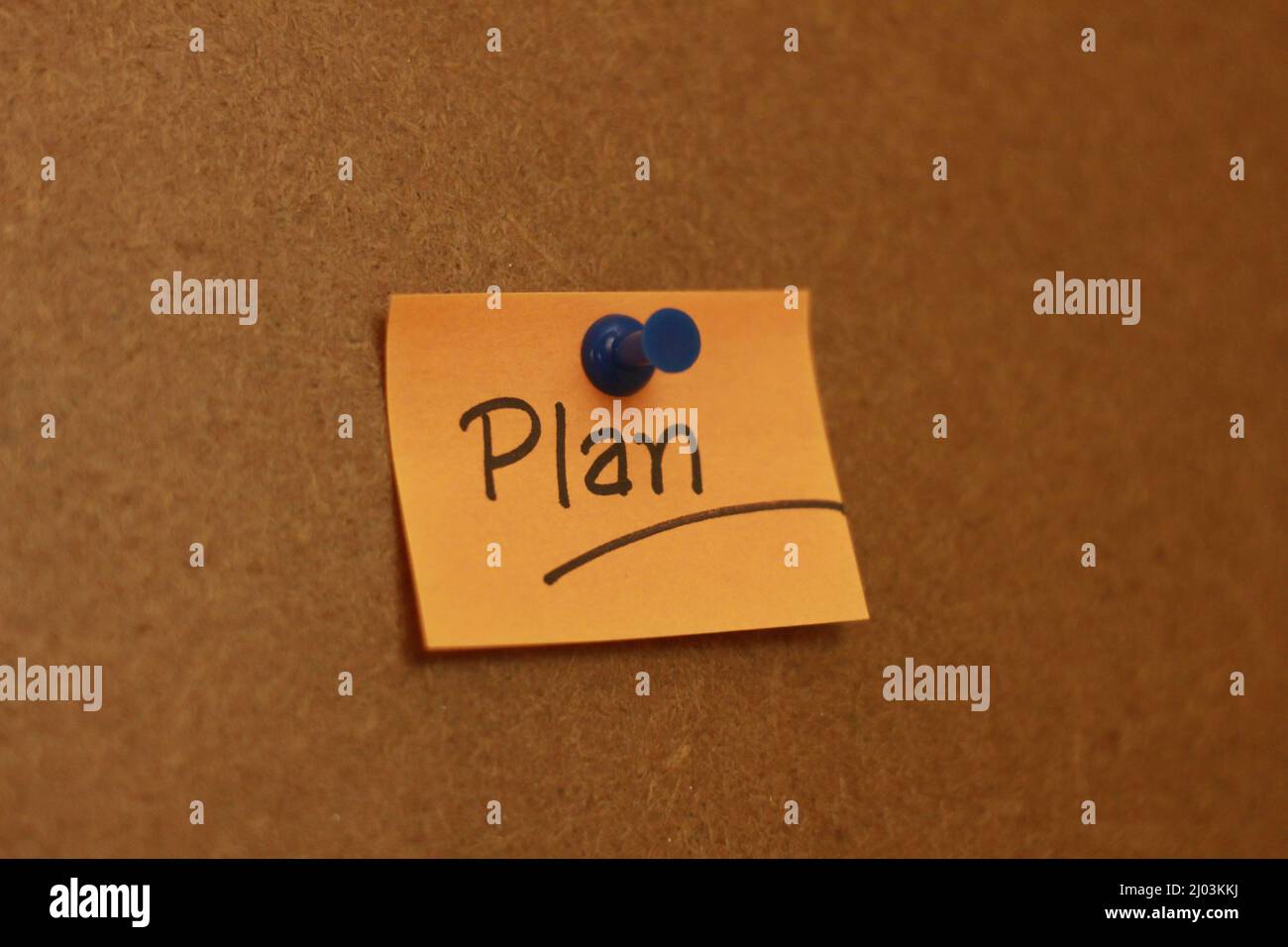 Plan written on sticky note concept designed with woman hand Stock ...