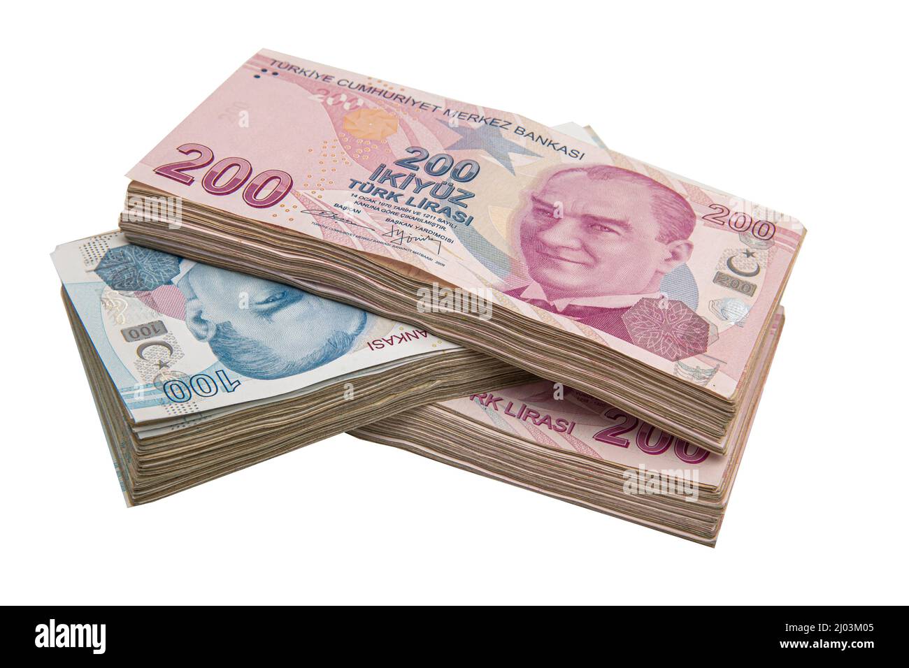 Turkish Lira ( Turkish Turk Parasi ). Turkish banknotes, 100,200 ...