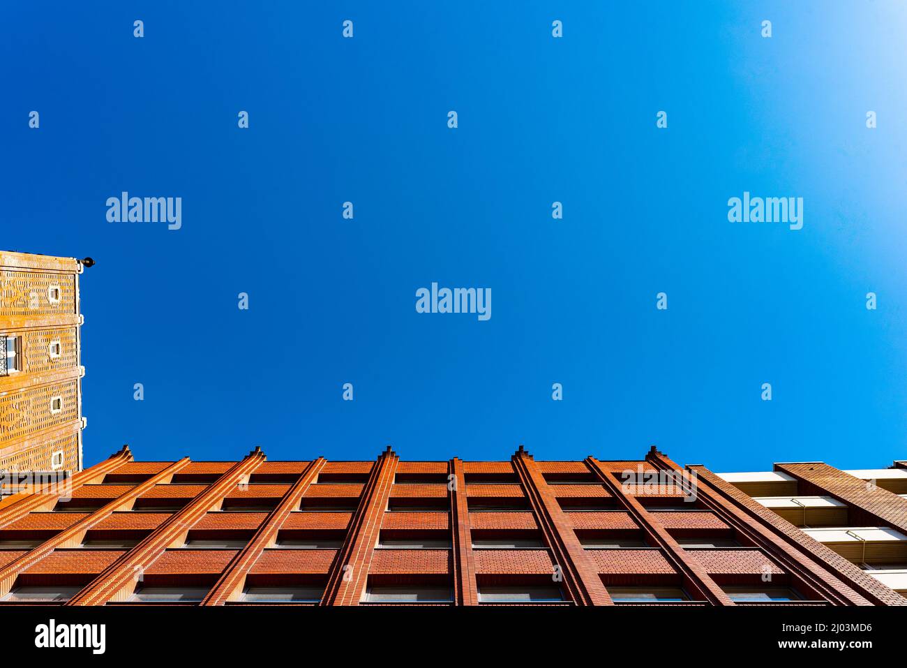 Brick houses in Budapest, old style architecture, pattern background ...