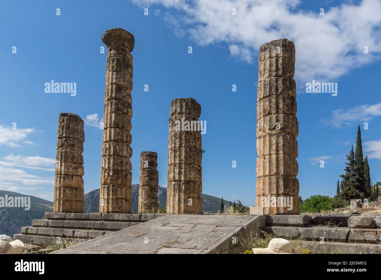 Ruins of Ancient Greek archaeological site of Delphi, Central Greece ...
