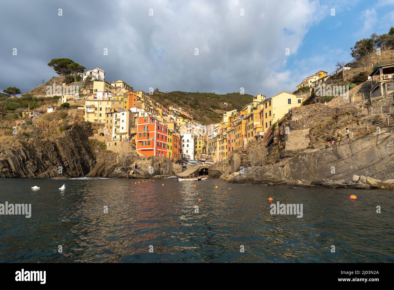 Colorful village of Riomaggiore, Cinque Terre, Italy Stock Photo - Alamy
