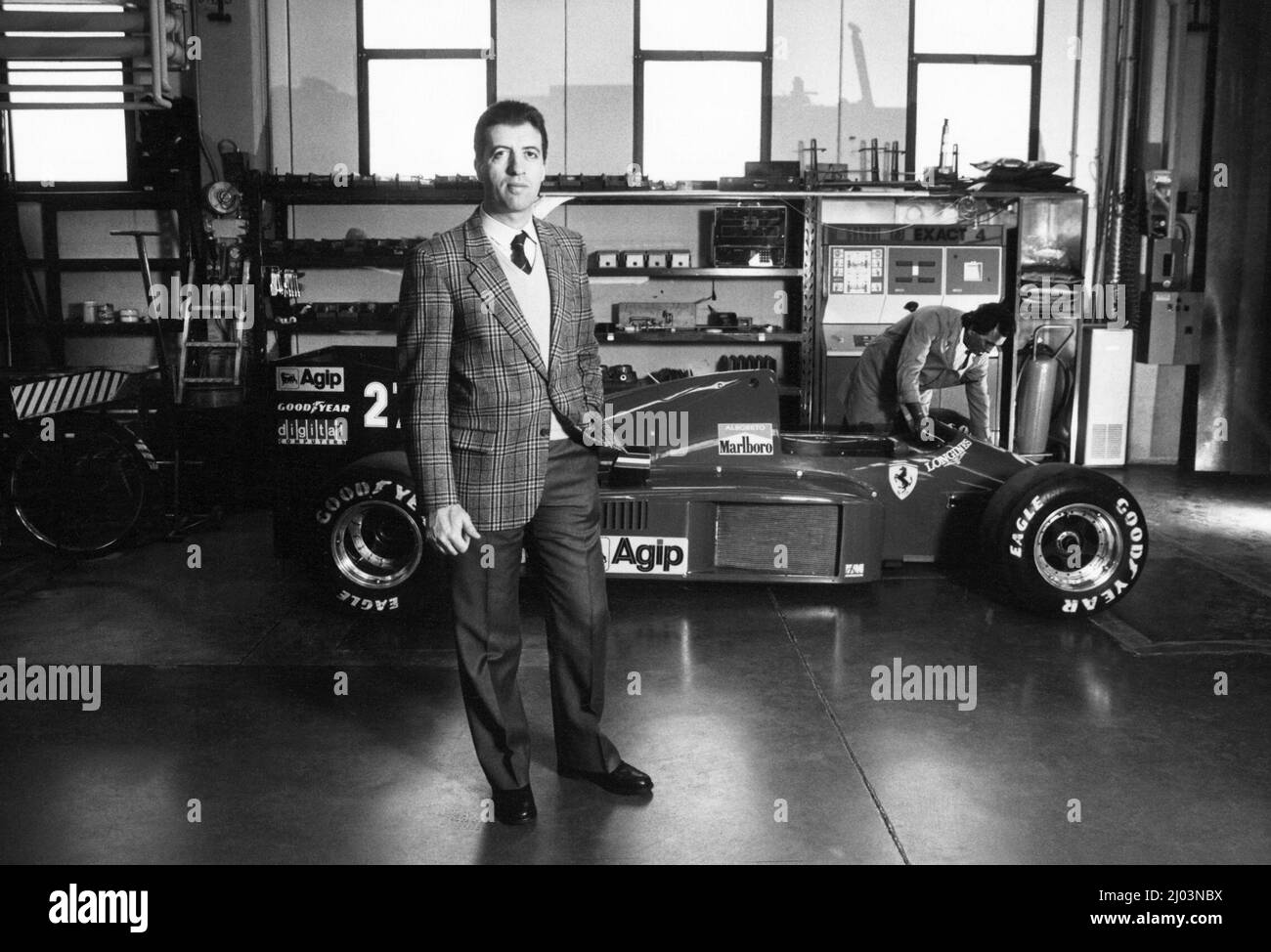 Piero Ferrari at the Ferrari F1 workshops in 1987 Stock Photo - Alamy