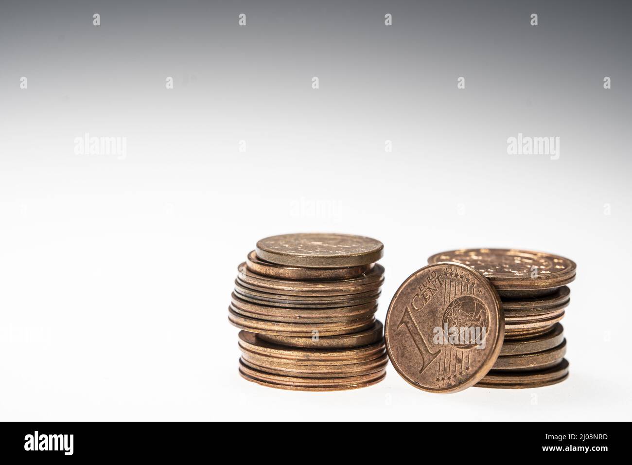 Two Stacks of Euro Cent Coins Stock Photo - Alamy
