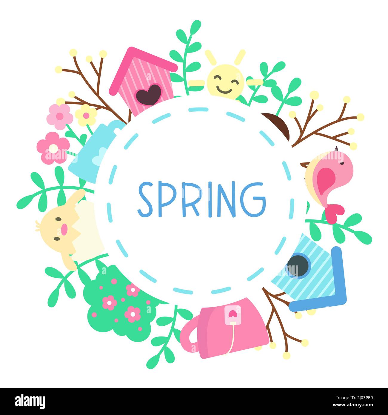Spring pastel flowers Stock Vector Images - Alamy