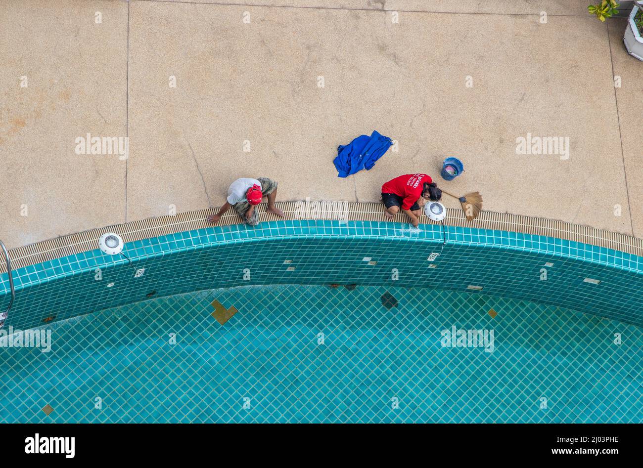Renovation, maintenance, repair, and tiling work of a swimming pool ...