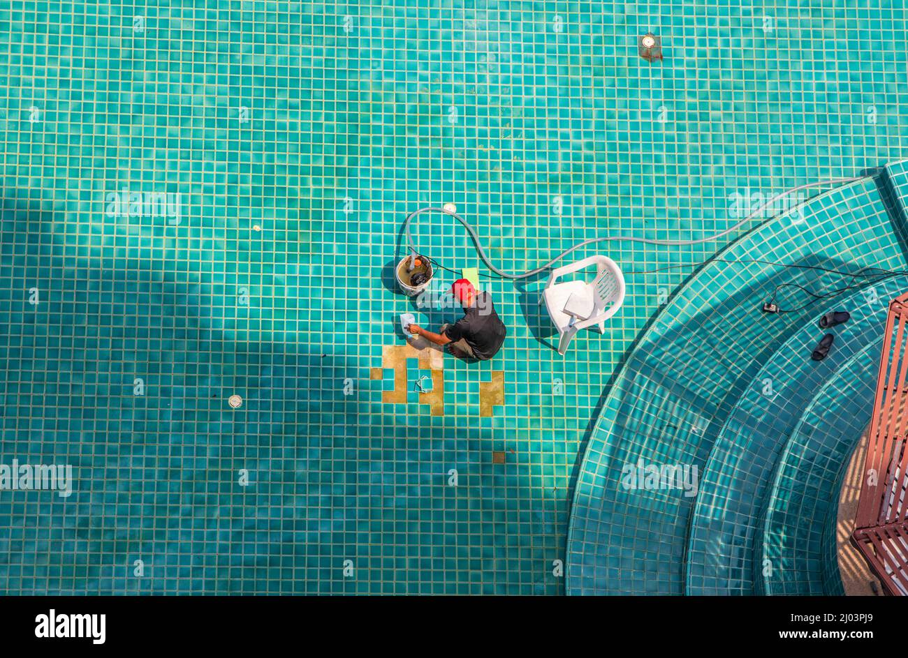 Renovation, maintenance, repair, and tiling work of a swimming pool ...