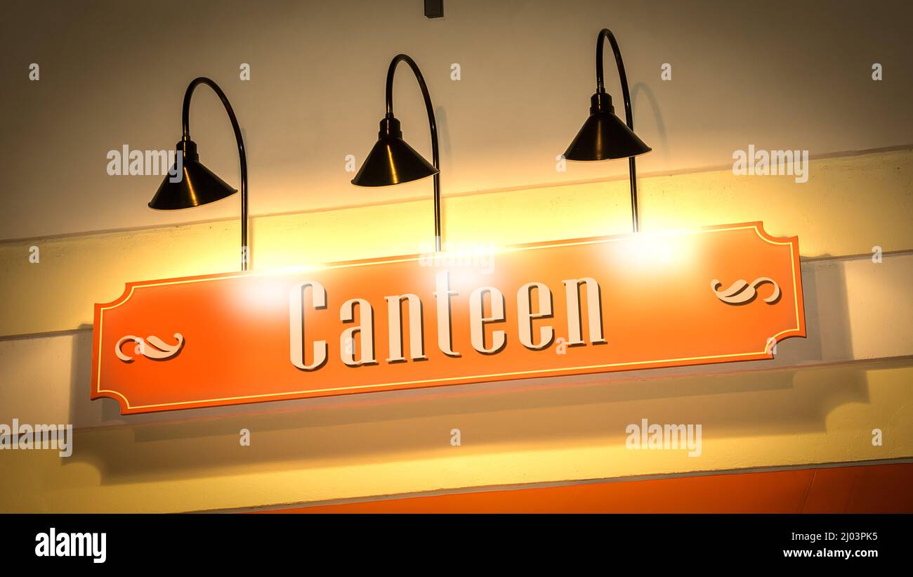 Street Sign the Direction Way to Canteen Stock Photo - Alamy