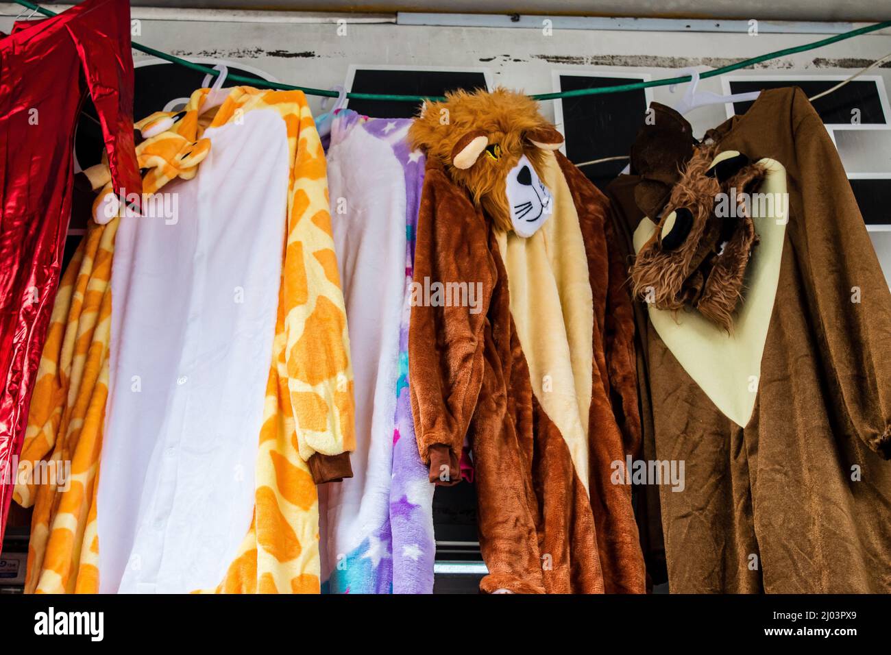 Tel Aviv, Israel - March 15, 2022 Costumes and accessories sold in Tel ...