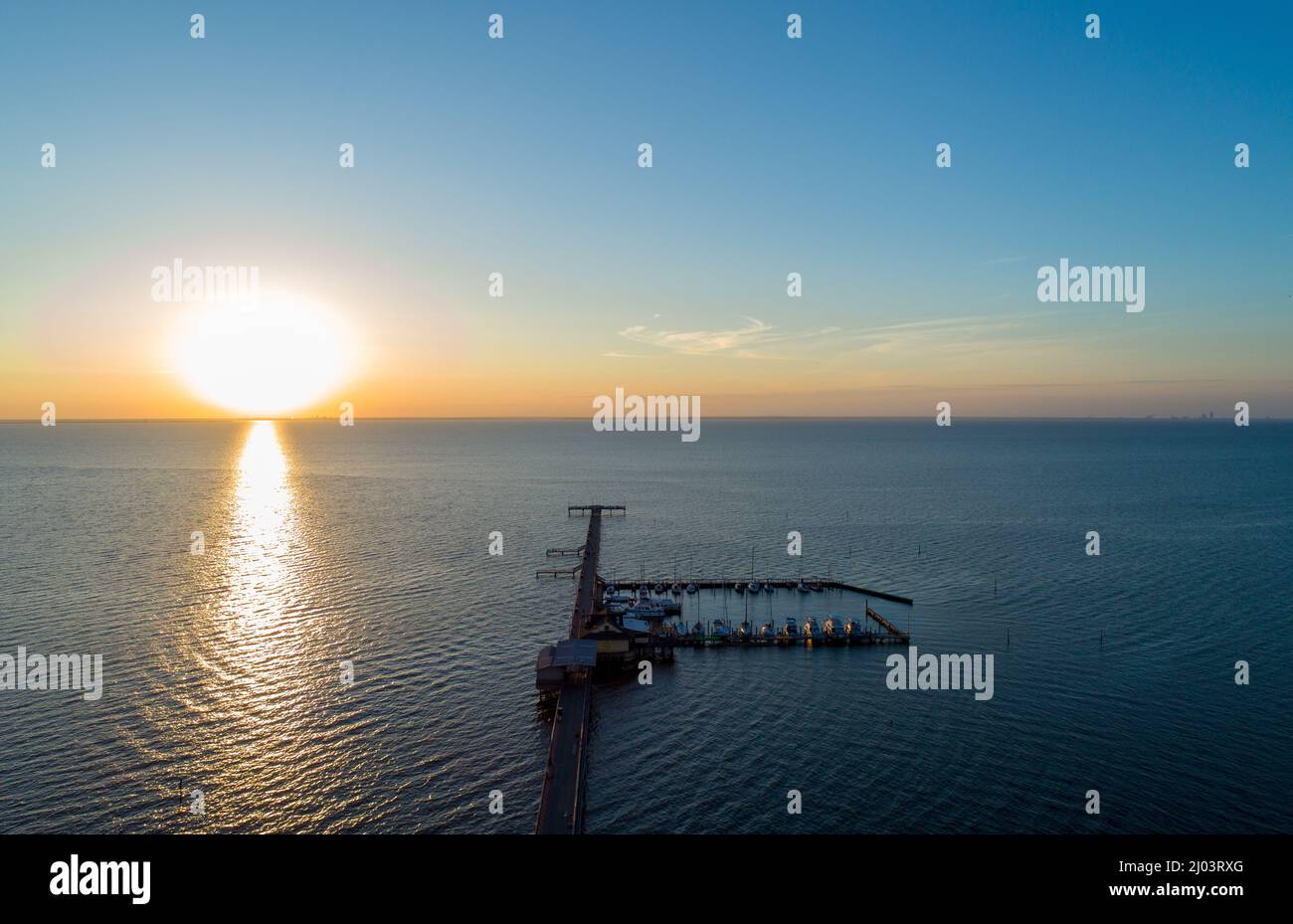 Fairhope pier at sunset Stock Photo - Alamy