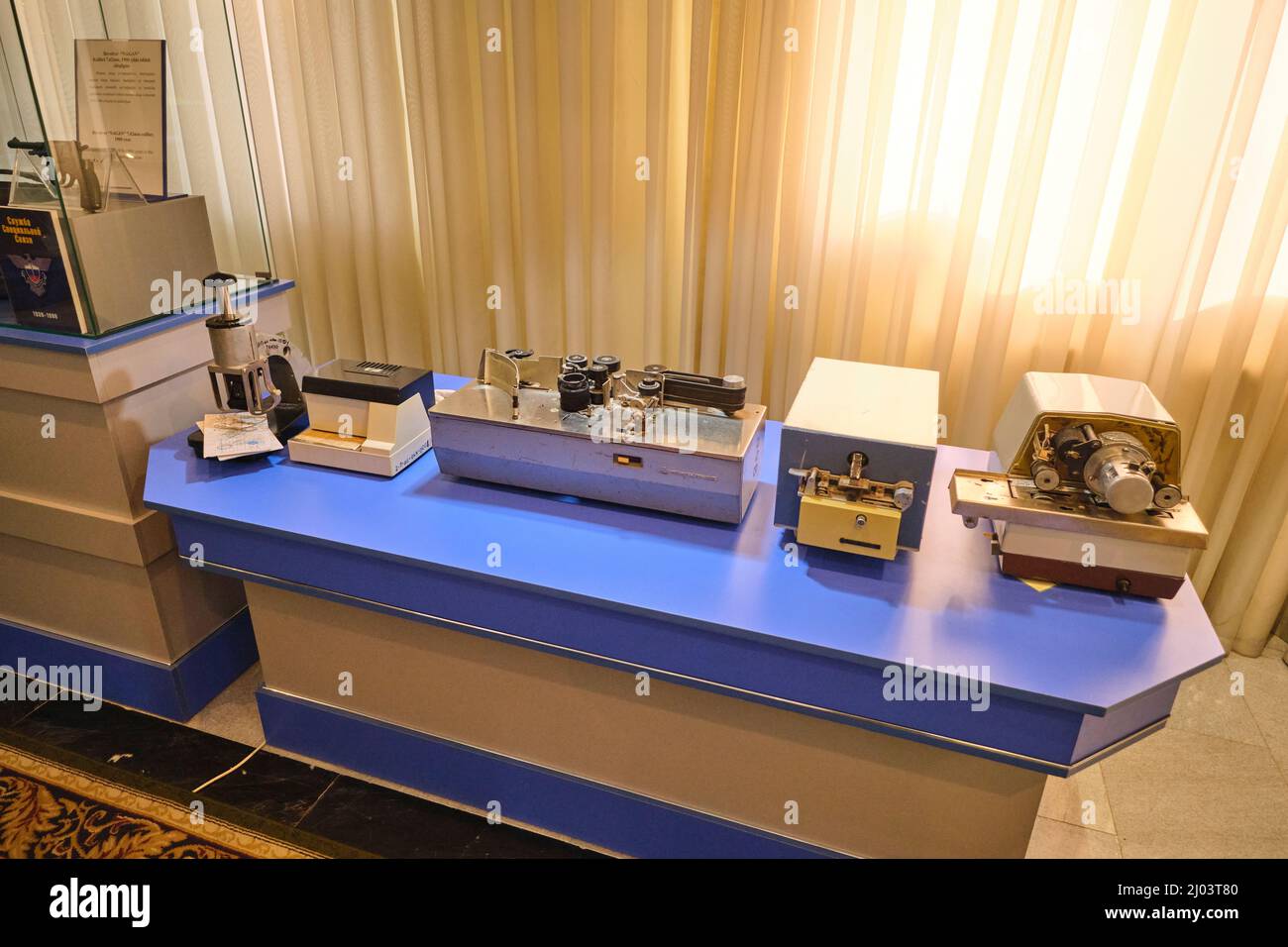 Old metal letter sorting machines, used in a Russian, Soviet, communist ...