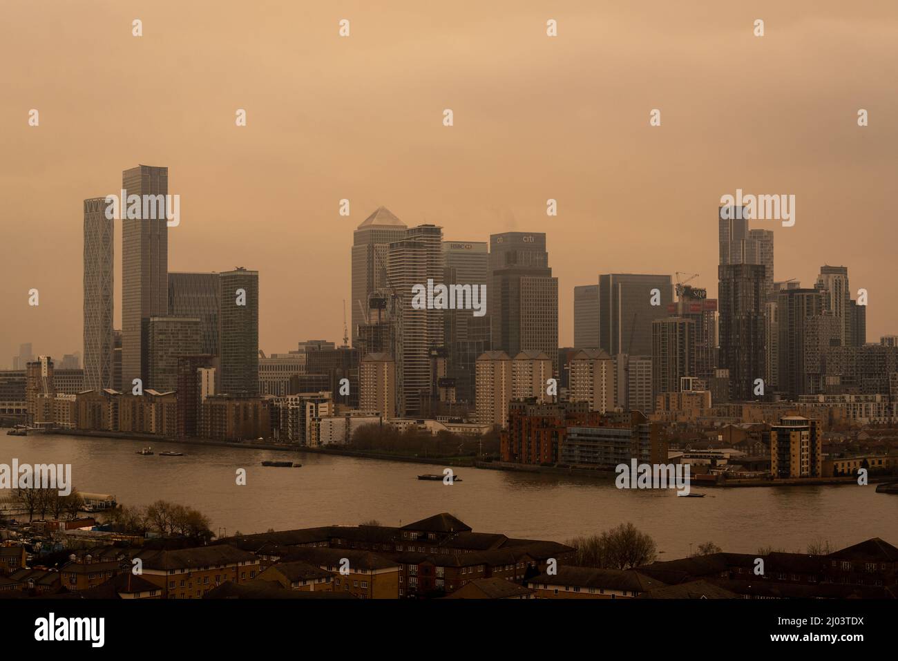 London, UK. 16th March, 2022. UK Weather: Saharan dust cloud. Canary ...