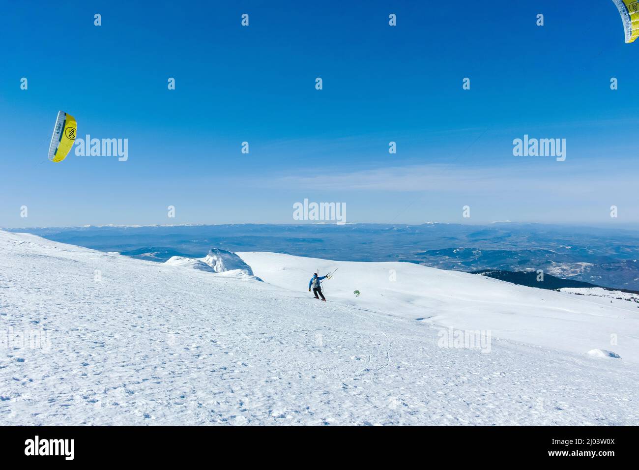 Winter view of Vitosha Mountain near Cherni Vrah peak, Sofia City ...