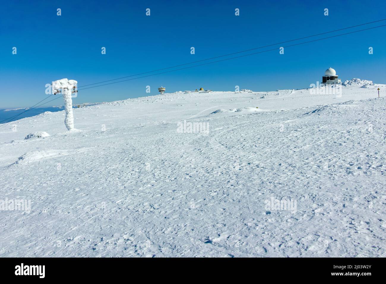 Winter view of Vitosha Mountain near Cherni Vrah peak, Sofia City ...