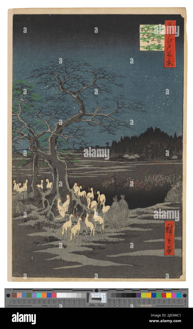 New Year's Eve Foxfires at the Changing Tree, Ōji. Utagawa Hiroshige ...