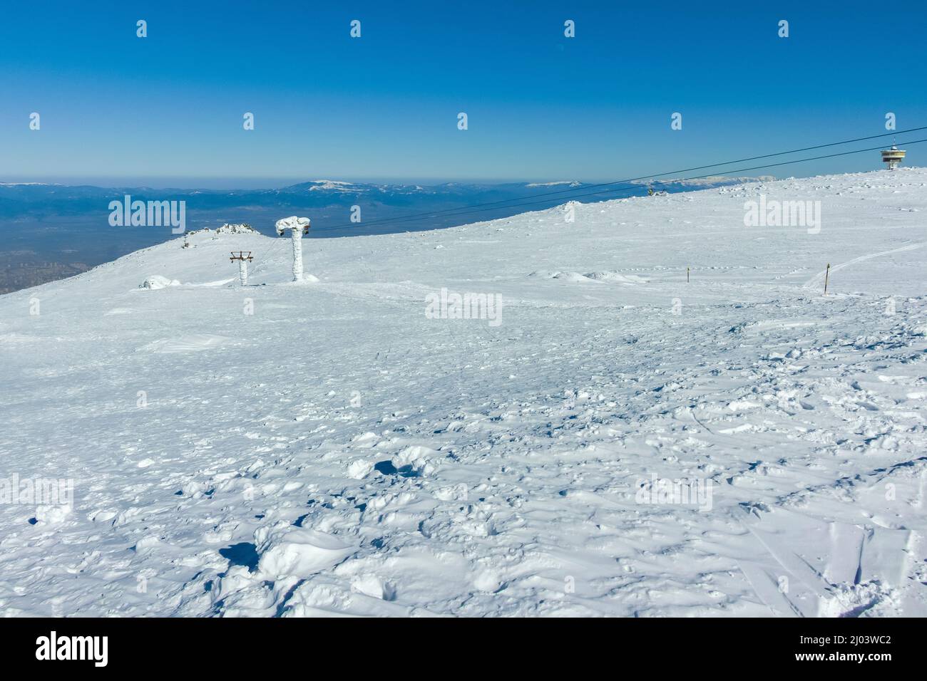 Winter view of Vitosha Mountain near Cherni Vrah peak, Sofia City ...
