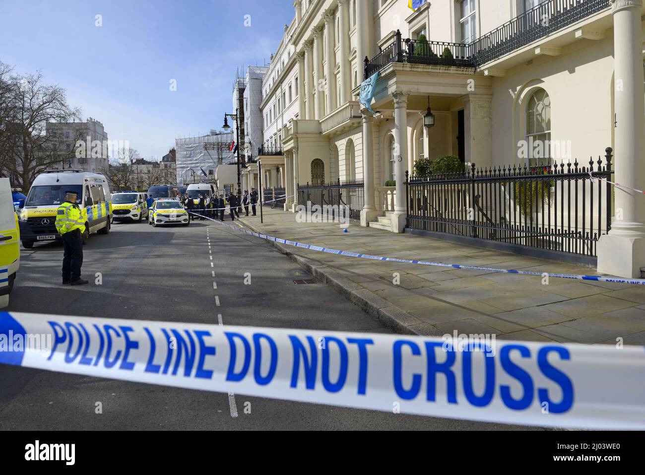 London, England, UK. Area cordoned off during a police operation in ...