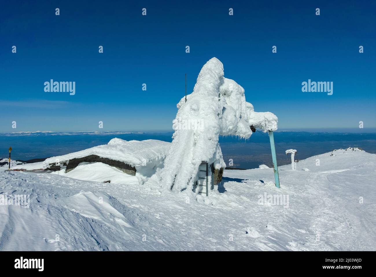 Winter view of Vitosha Mountain near Cherni Vrah peak, Sofia City ...