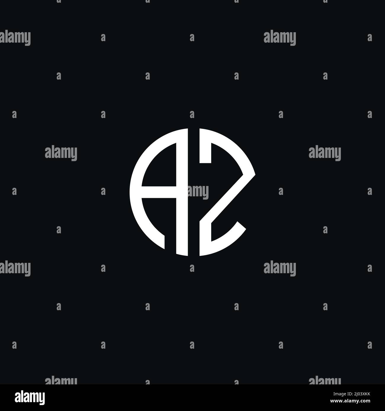 Circle monogram logo icon letter AZ Stock Vector Image & Art - Alamy