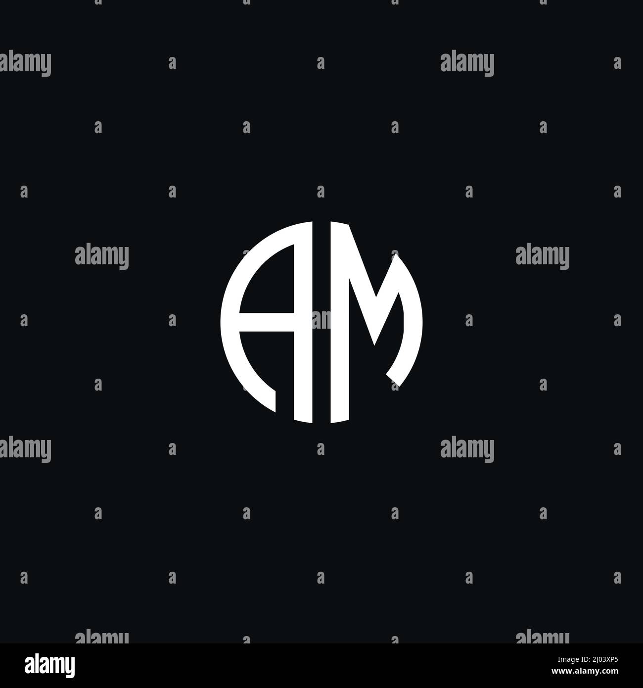 Circle monogram logo icon letter AM Stock Vector Image & Art - Alamy