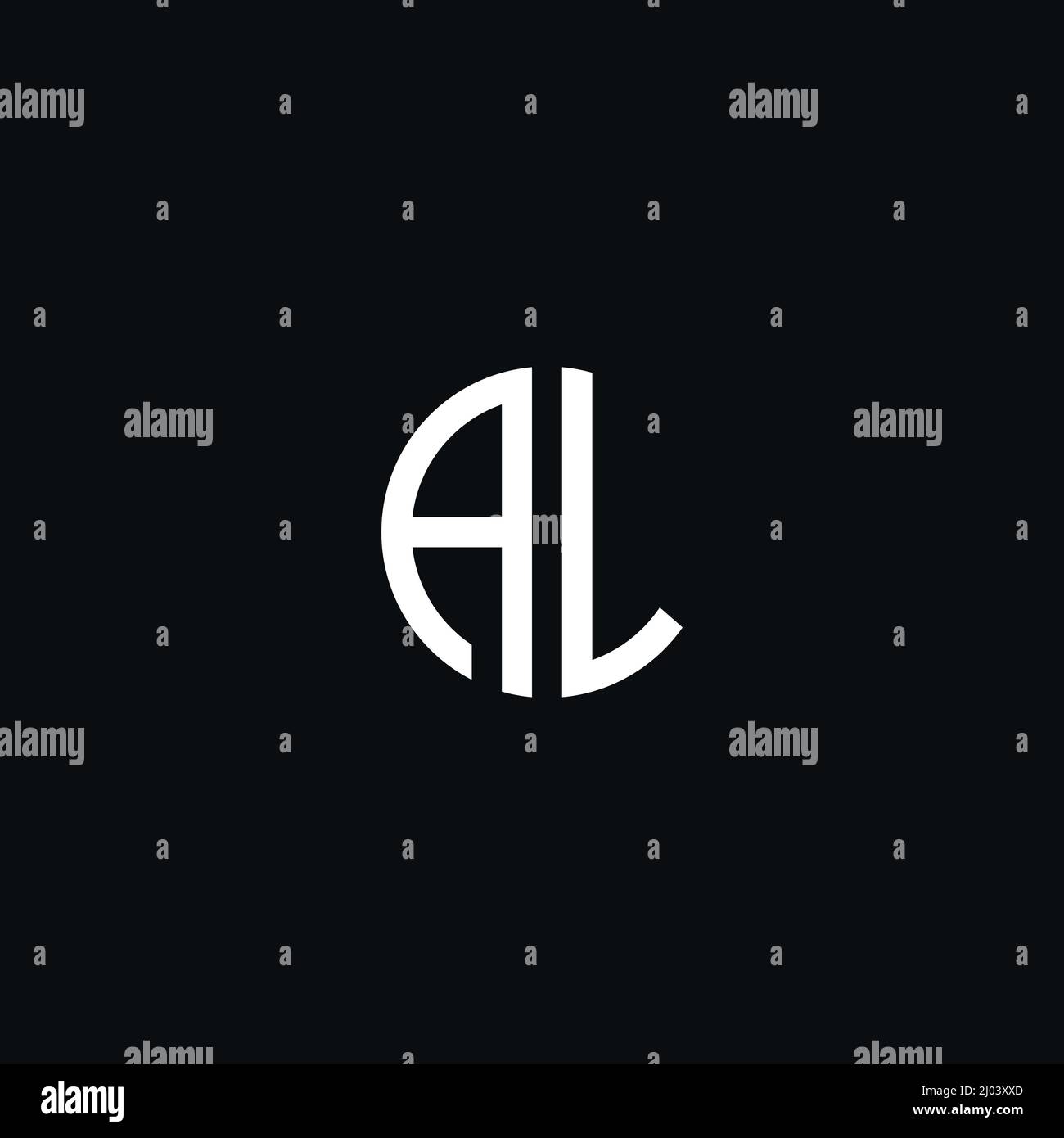 Circle monogram logo icon letter AL Stock Vector Image & Art - Alamy