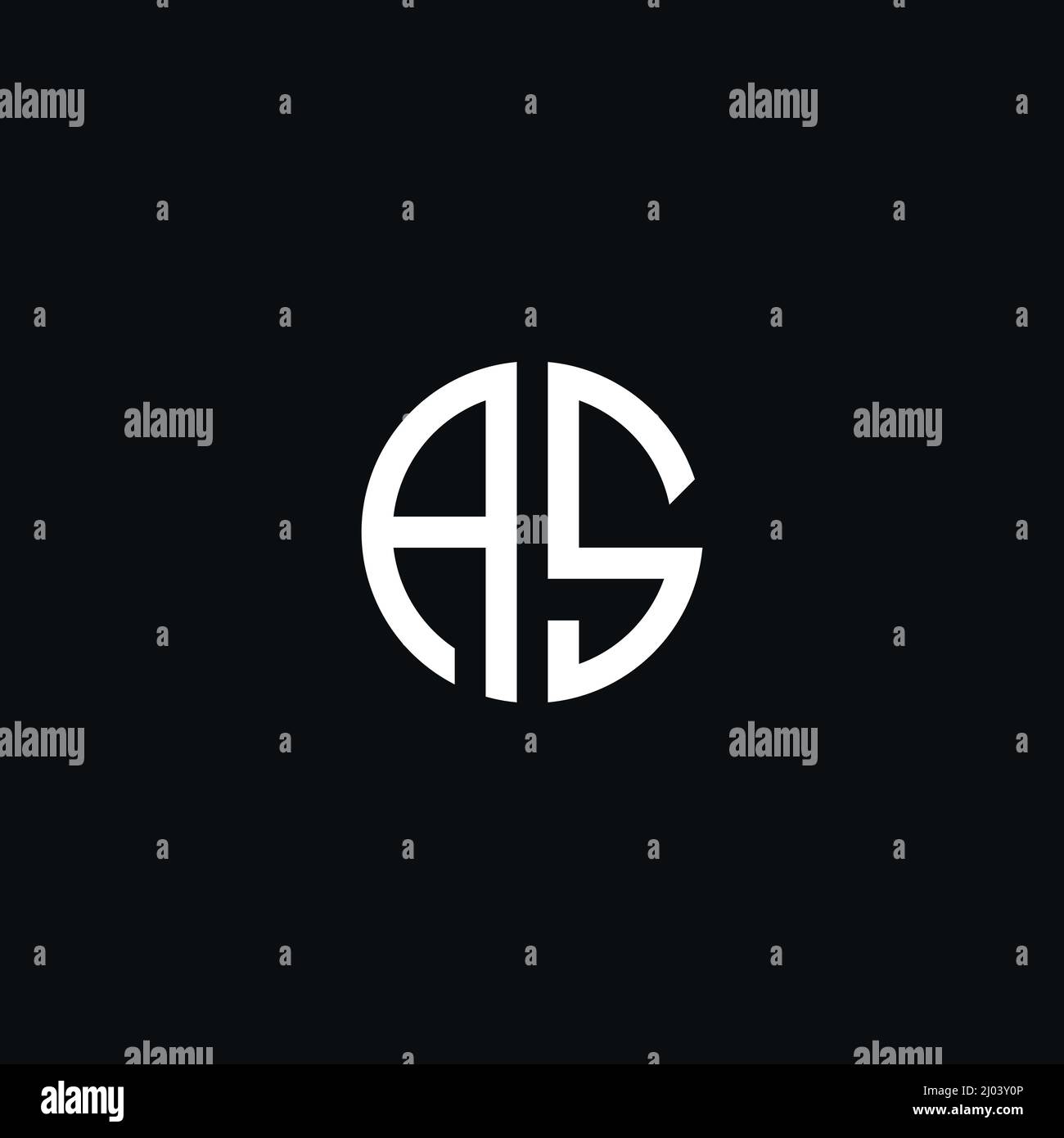 Circle monogram logo icon letter AS Stock Vector Image & Art - Alamy