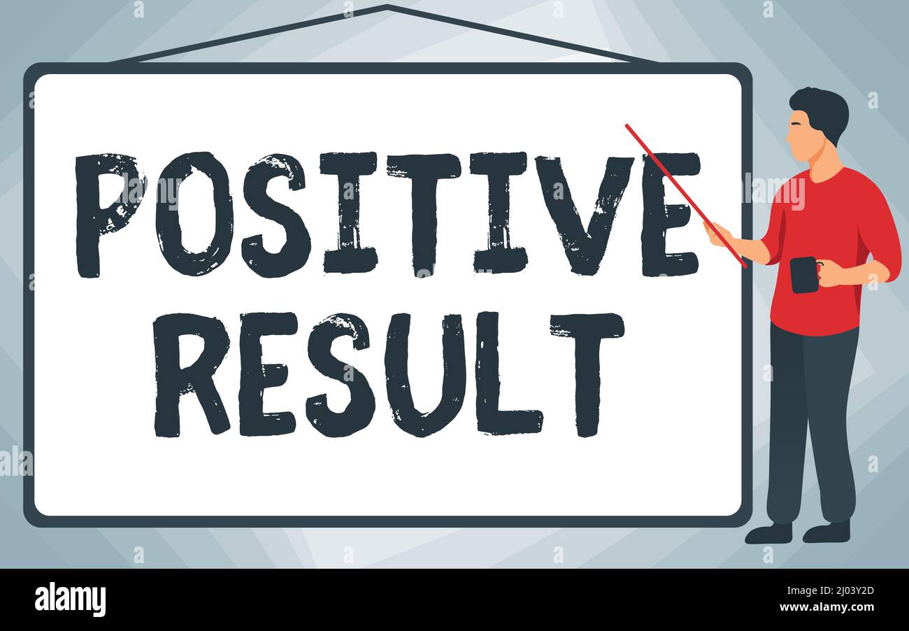 Text caption presenting Positive Result. Business idea shows that a ...
