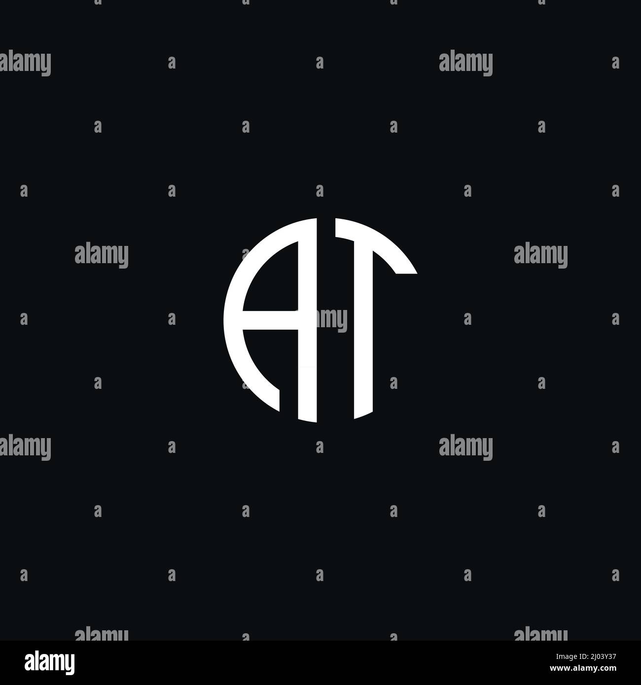 Circle monogram logo icon letter AT Stock Vector Image & Art - Alamy