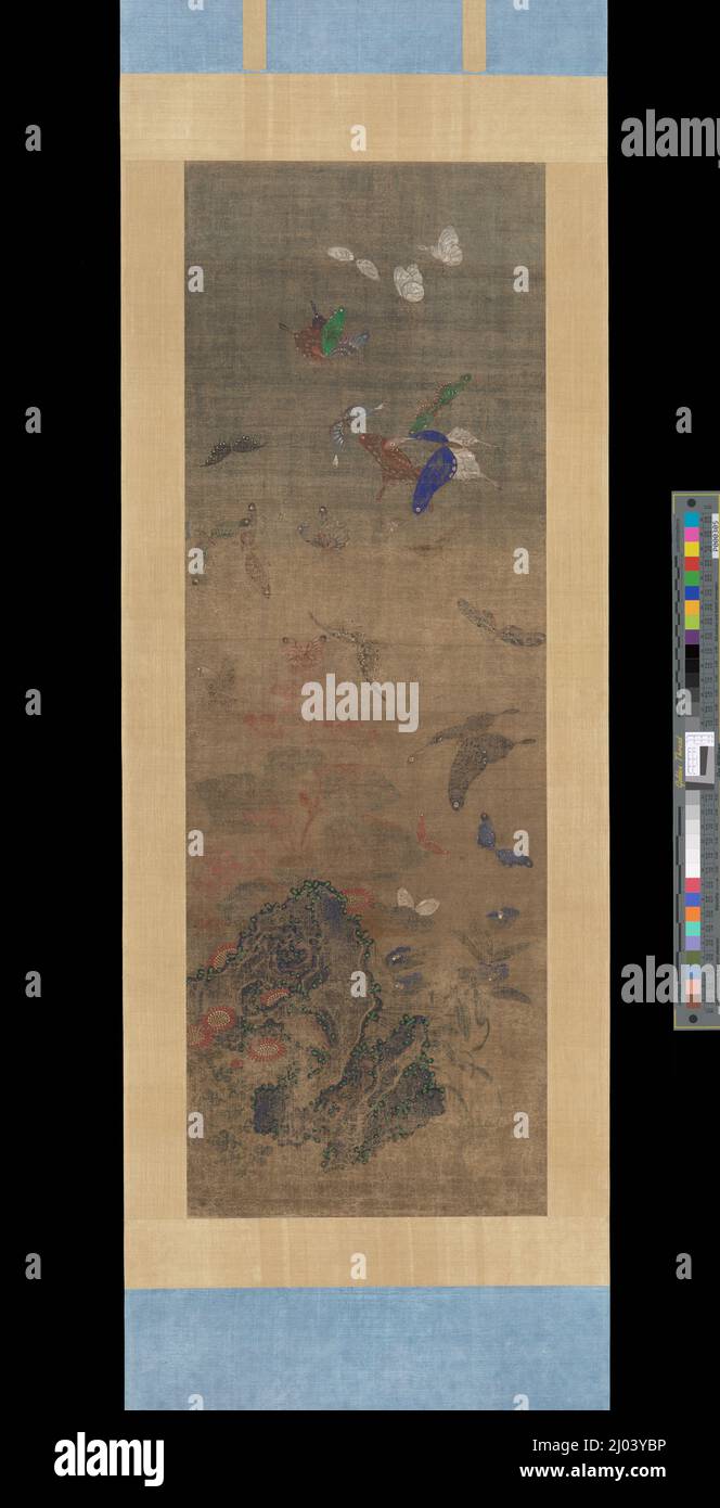 Butterflies, Flowers and Rocks. Korea, Korean, Joseon dynasty 1392-1910 ...