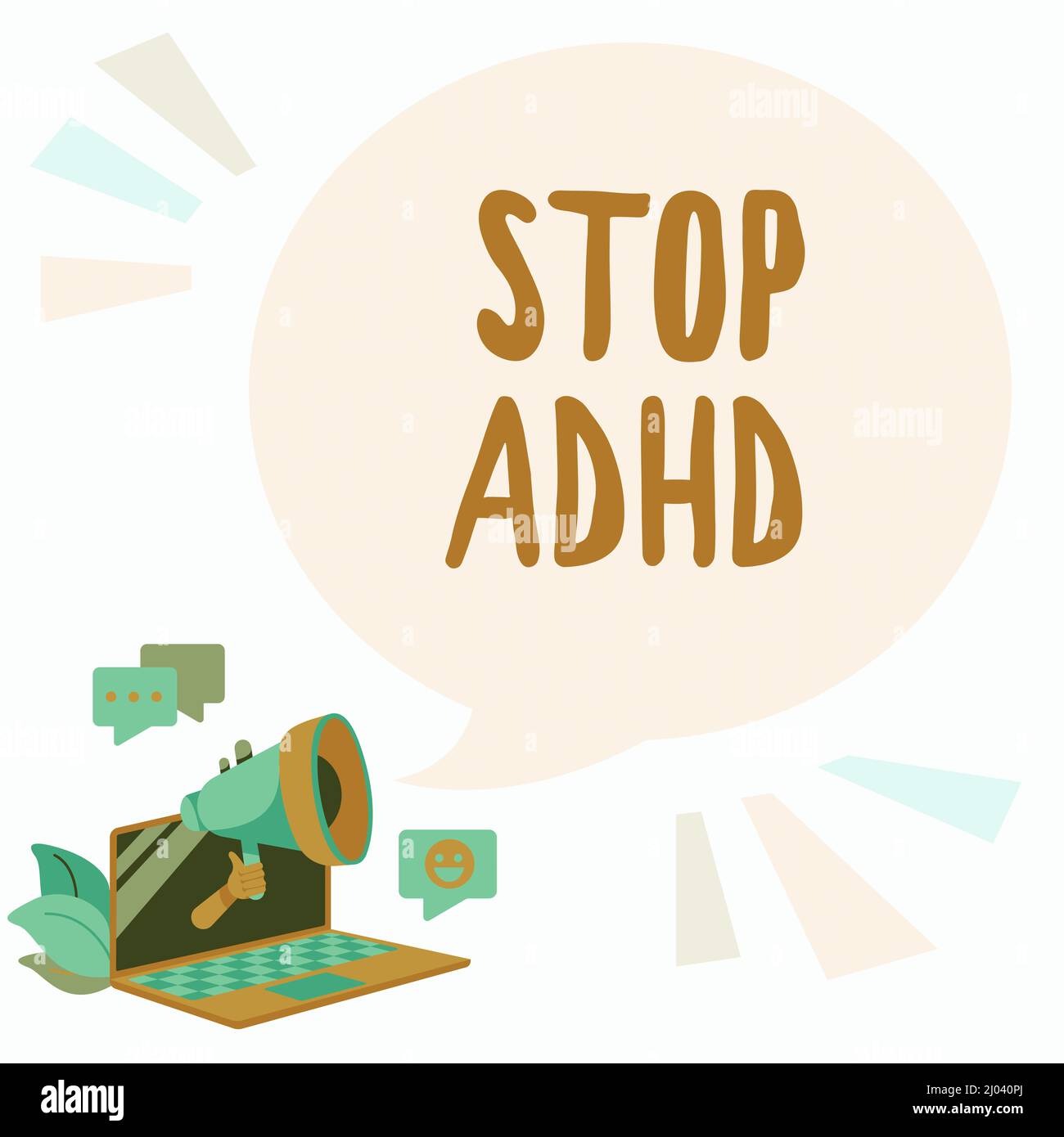 Text sign showing Stop Adhd. Business idea Put at end the mental health ...