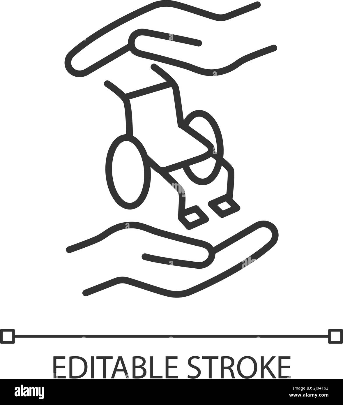 Support people with disabilities linear icon Stock Vector Image & Art ...