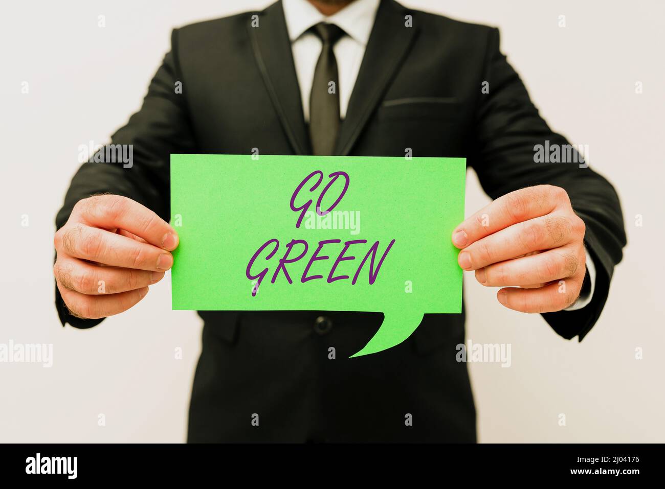 Writing displaying text Go Green. Word for making more environmentally ...