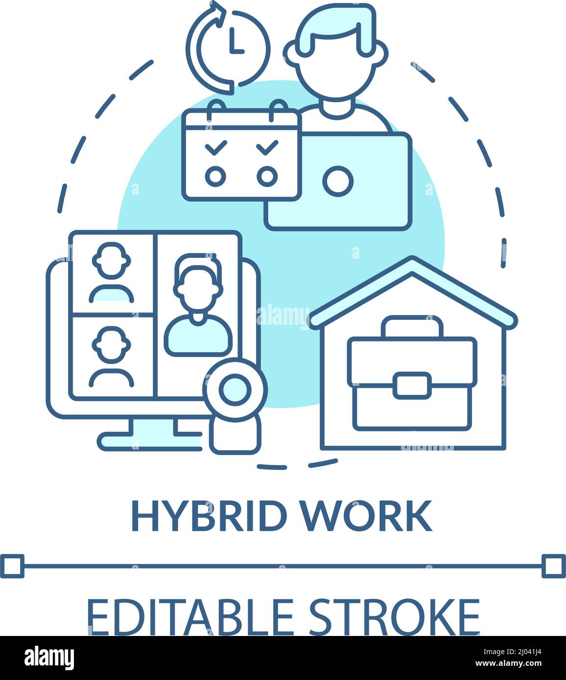 Hybrid work graphic Cut Out Stock Images & Pictures - Alamy