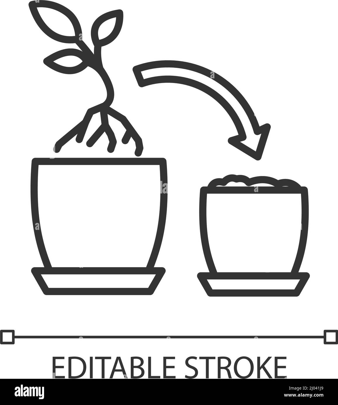 Plant repotting linear icon Stock Vector Image & Art - Alamy