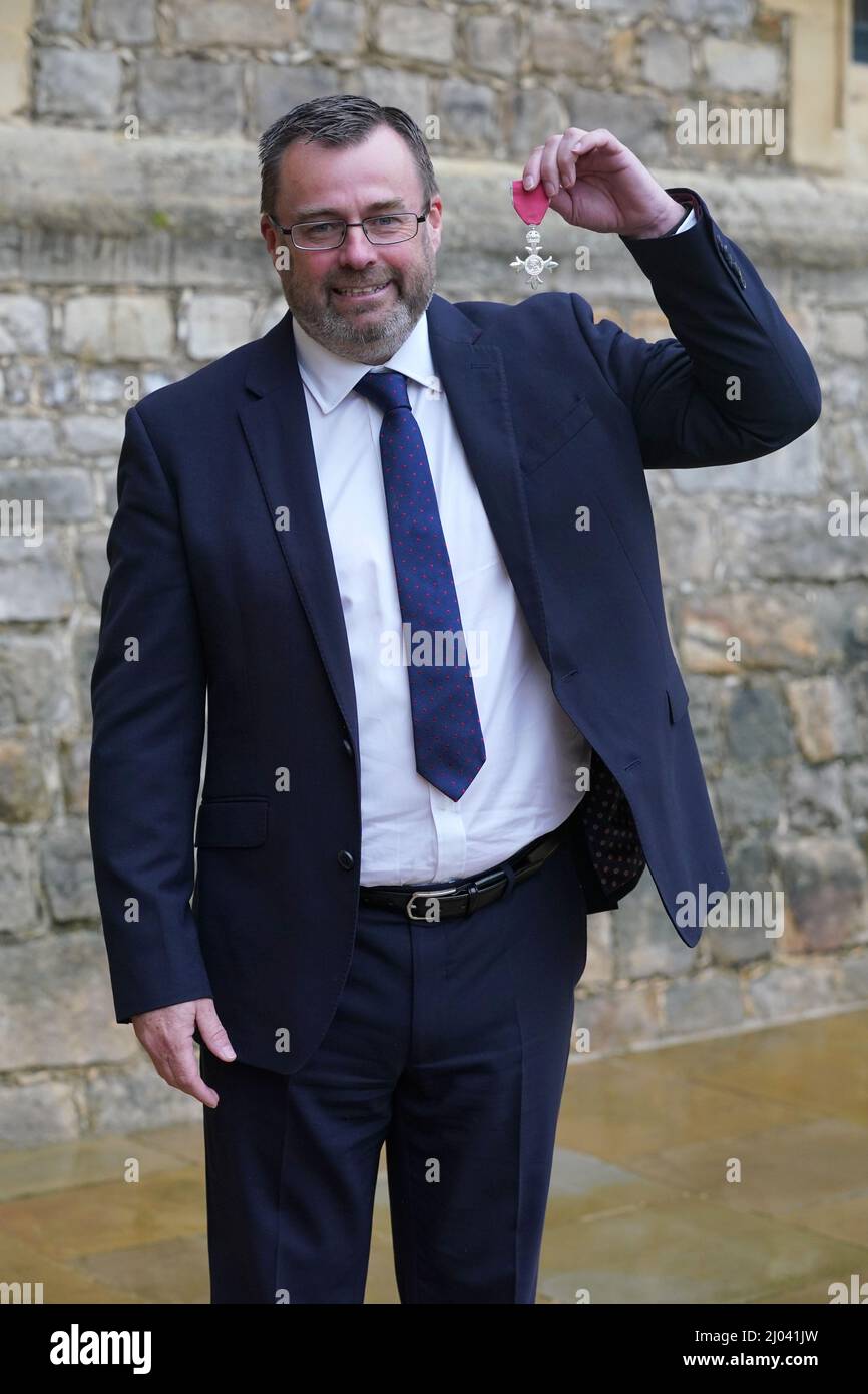 Simon Middleton after being made an MBE (Member of the Order of the ...