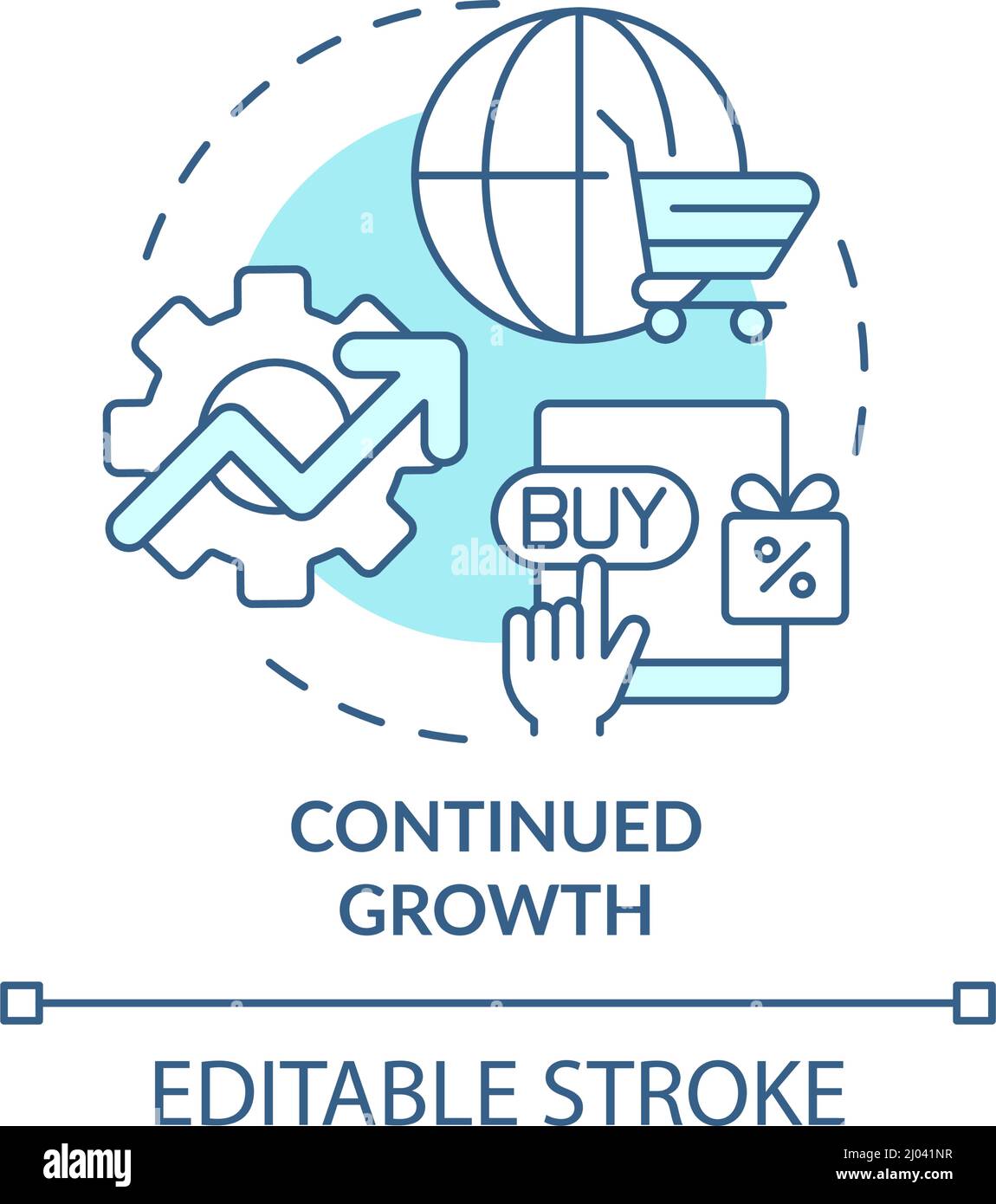 Continued growth turquoise concept icon Stock Vector Image & Art - Alamy