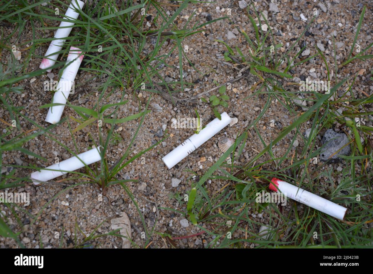 Lifestyle, smoking that kills health. A lot of half-smoked cigarettes ...