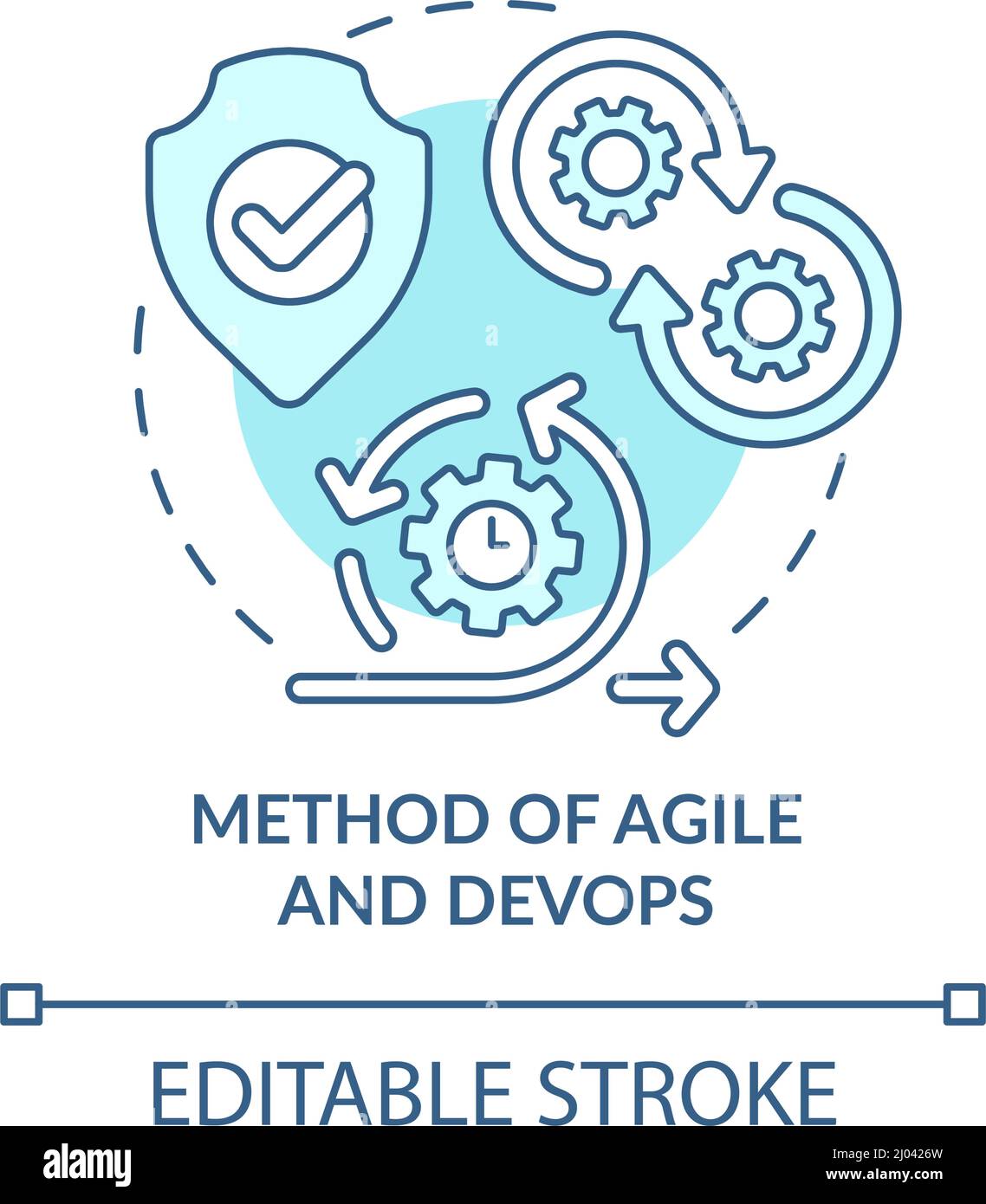 Method of Agile and DevOps turquoise concept icon Stock Vector Image ...