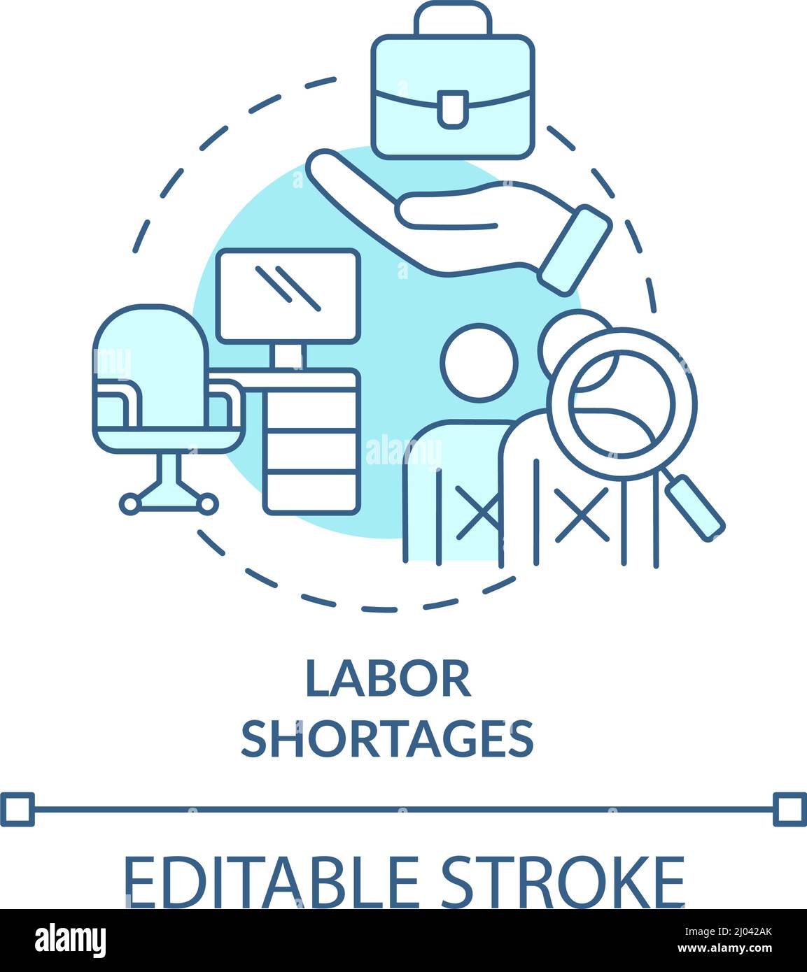 Labor shortages turquoise concept icon Stock Vector Image & Art - Alamy