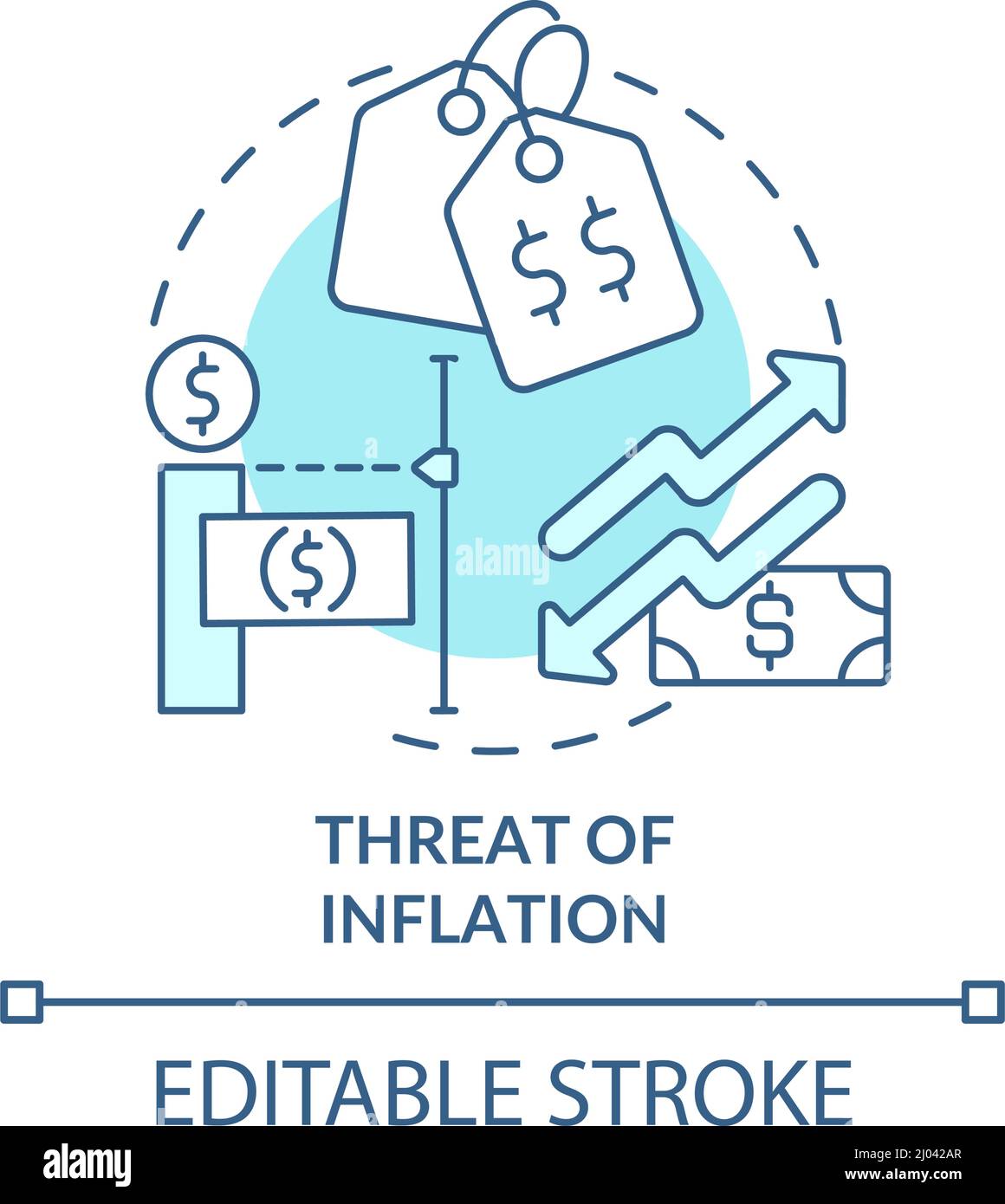 Threat of inflation turquoise concept icon Stock Vector Image & Art - Alamy