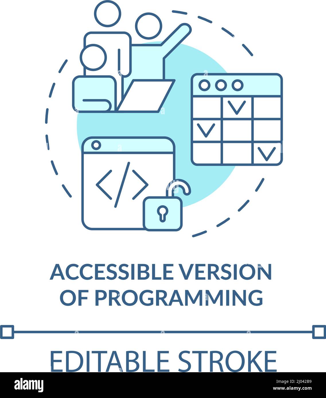 Accessible version of programming turquoise concept icon Stock Vector ... Accessible version of programming turquoise concept icon Stock Vector ...
